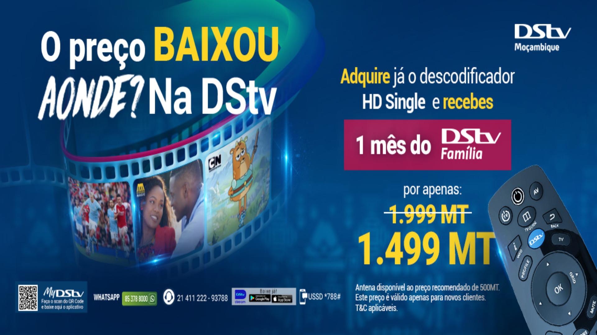 Novos preços dos kits DStv
