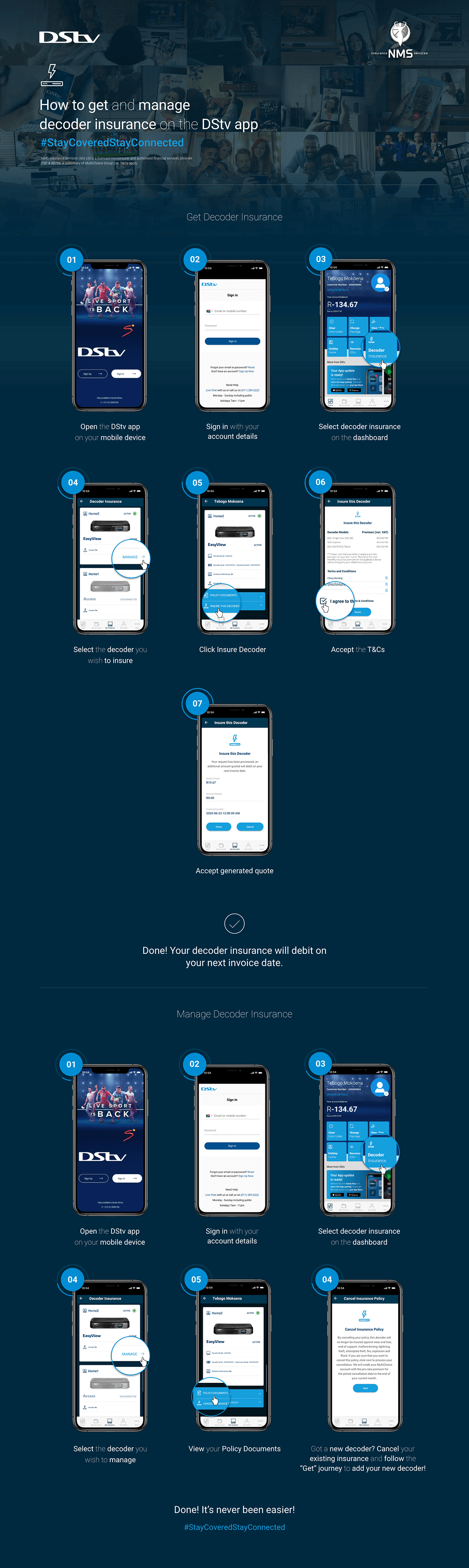 Get decoder insurance to stay covered and stay connected to DStv