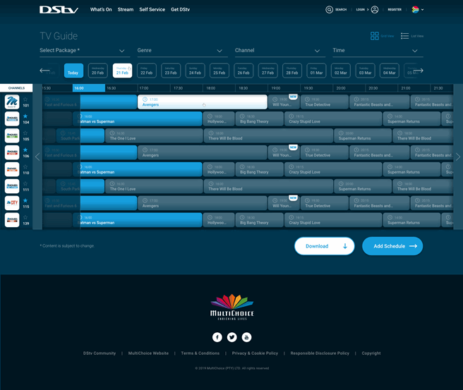 Manage your TV Guide Schedules
