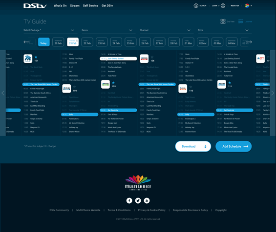 Manage your TV Guide Schedules