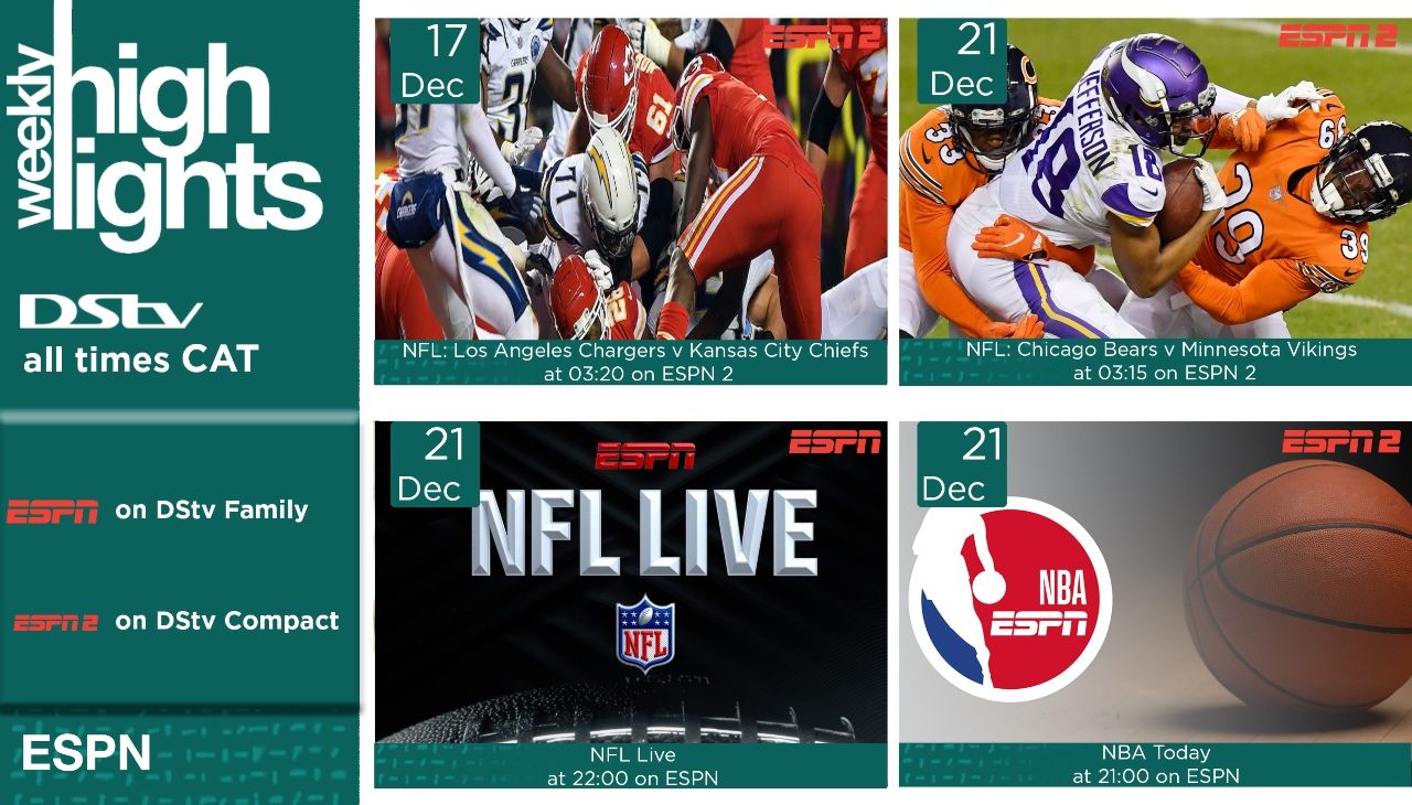 DSTV WEEKLY HIGHLIGHTS 17-23 December 2021